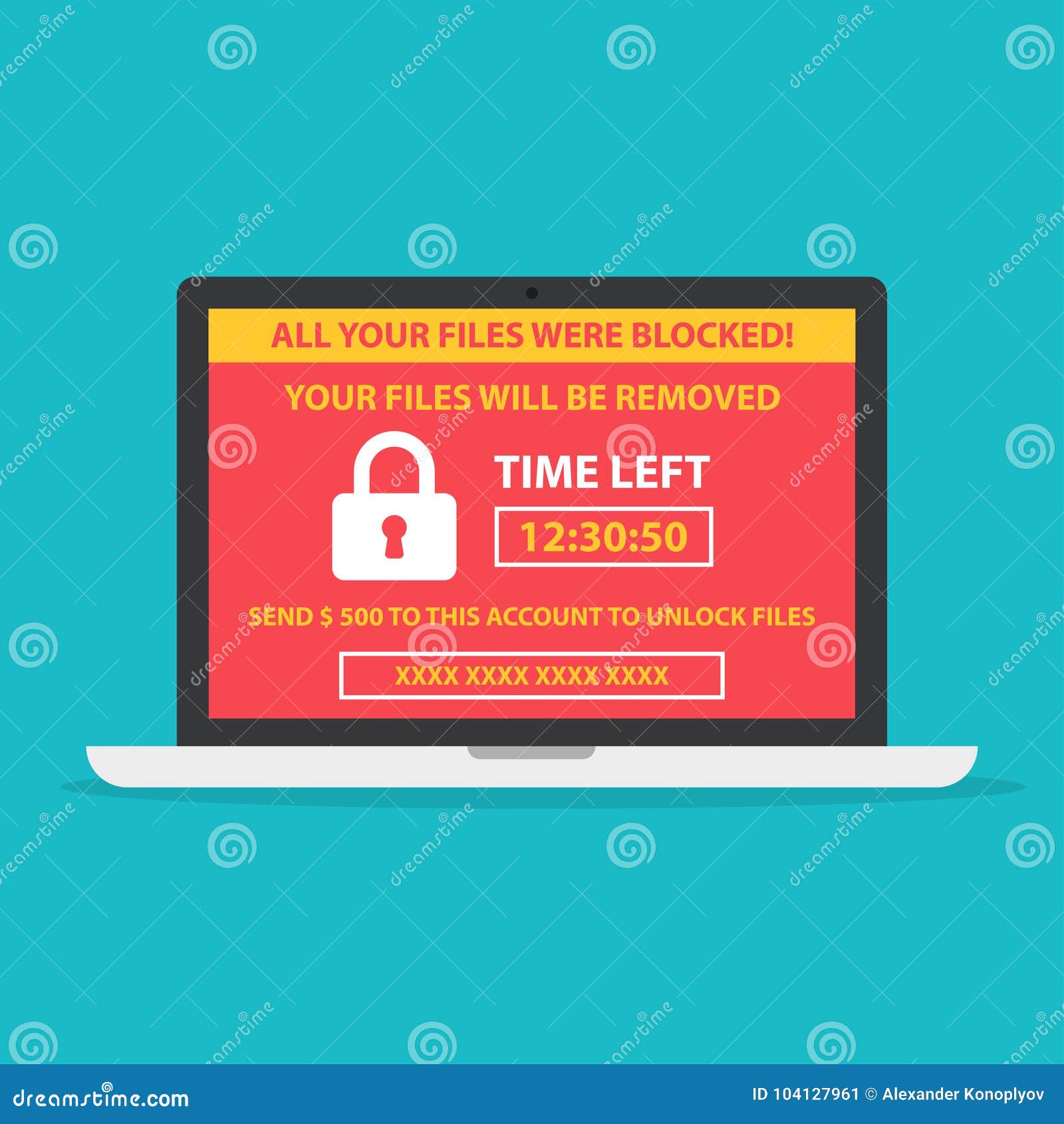 Infected Computer Alarm Information Stock Vector - Illustration of ...
