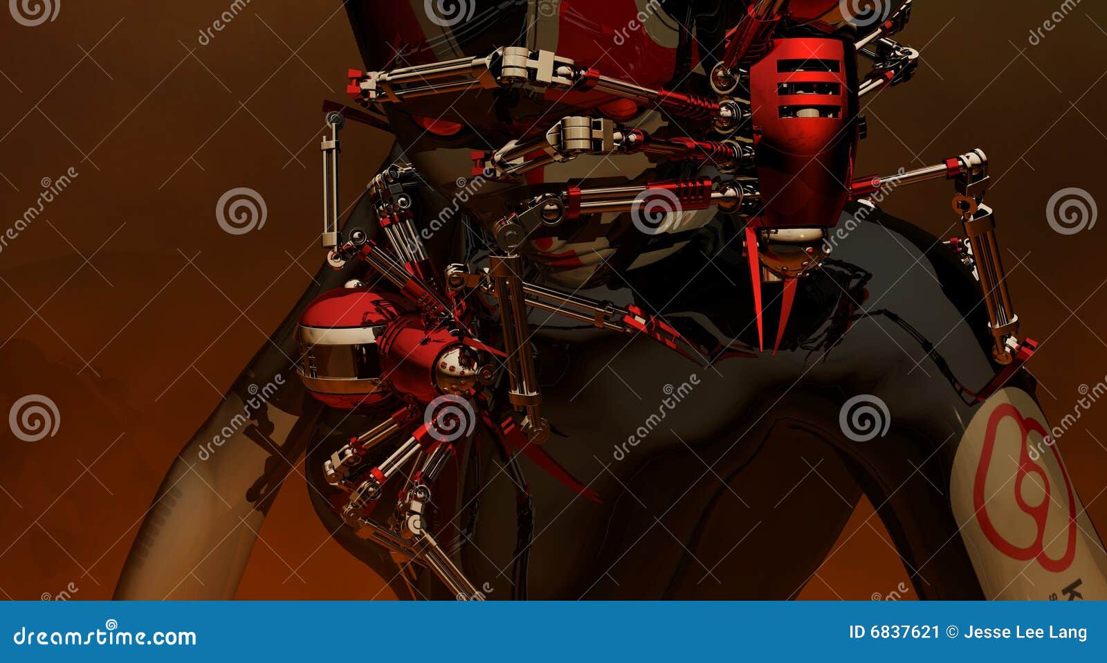 Infected Cyborg (HD) View 2 Stock Illustration - Illustration of future ...