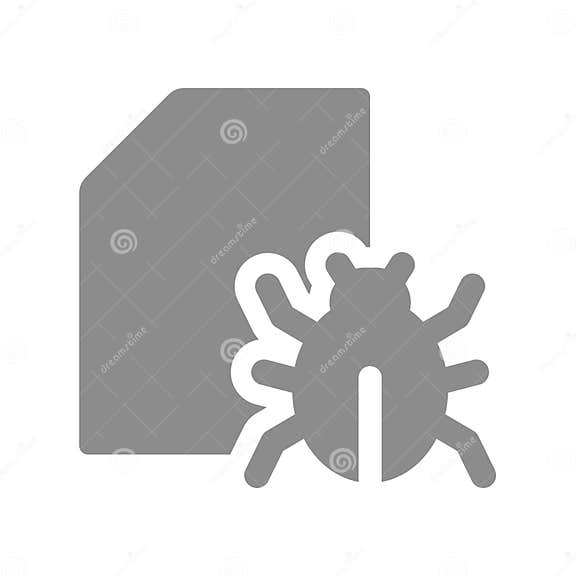 Infected File with Bug Vector Icon Stock Illustration - Illustration of ...