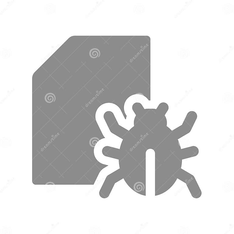 Infected File with Bug Vector Icon Stock Illustration - Illustration of ...