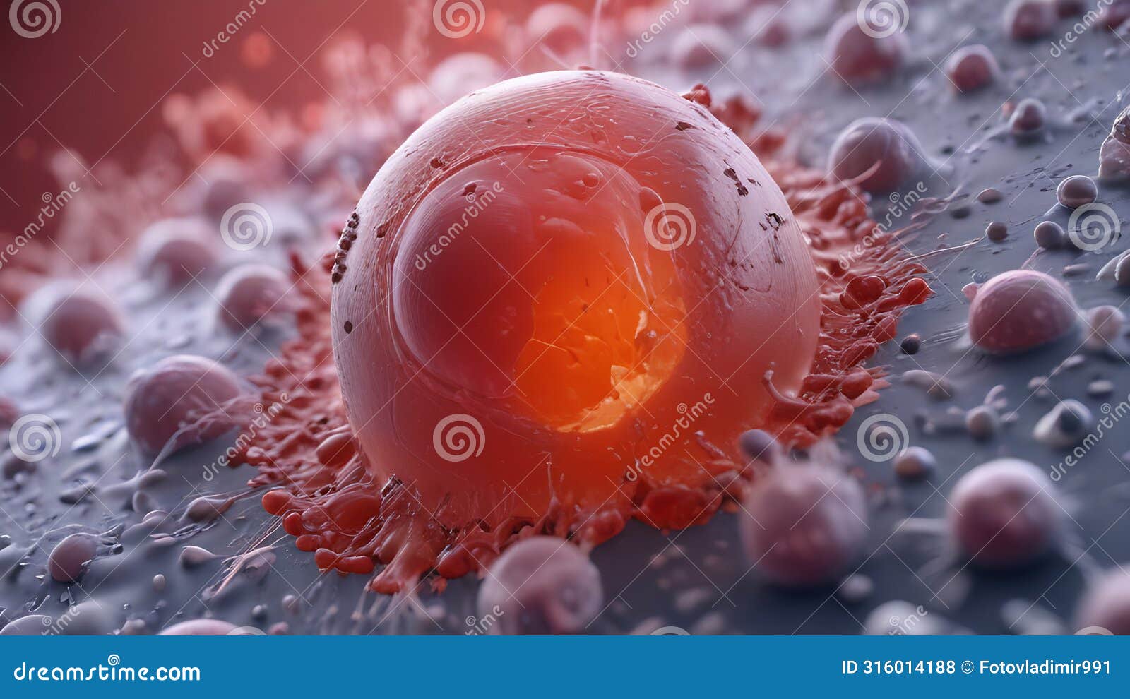 Infected Human Blood Cells Under a Microscope Stock Illustration ...