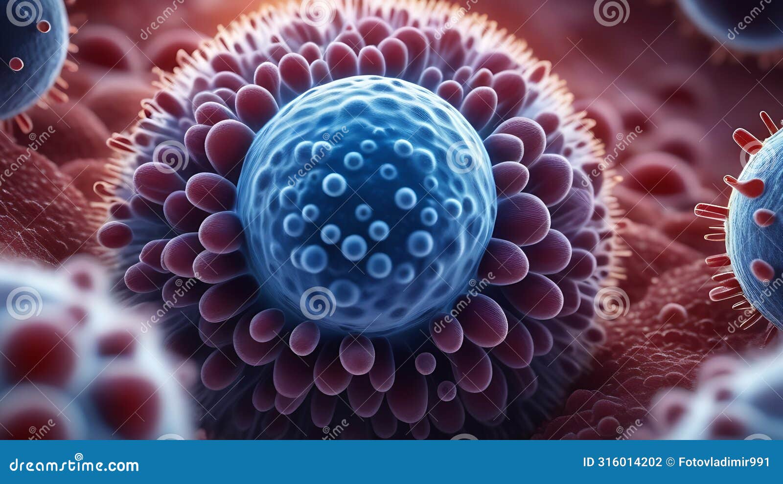 Infected Human Blood Cells Under a Microscope Stock Illustration ...