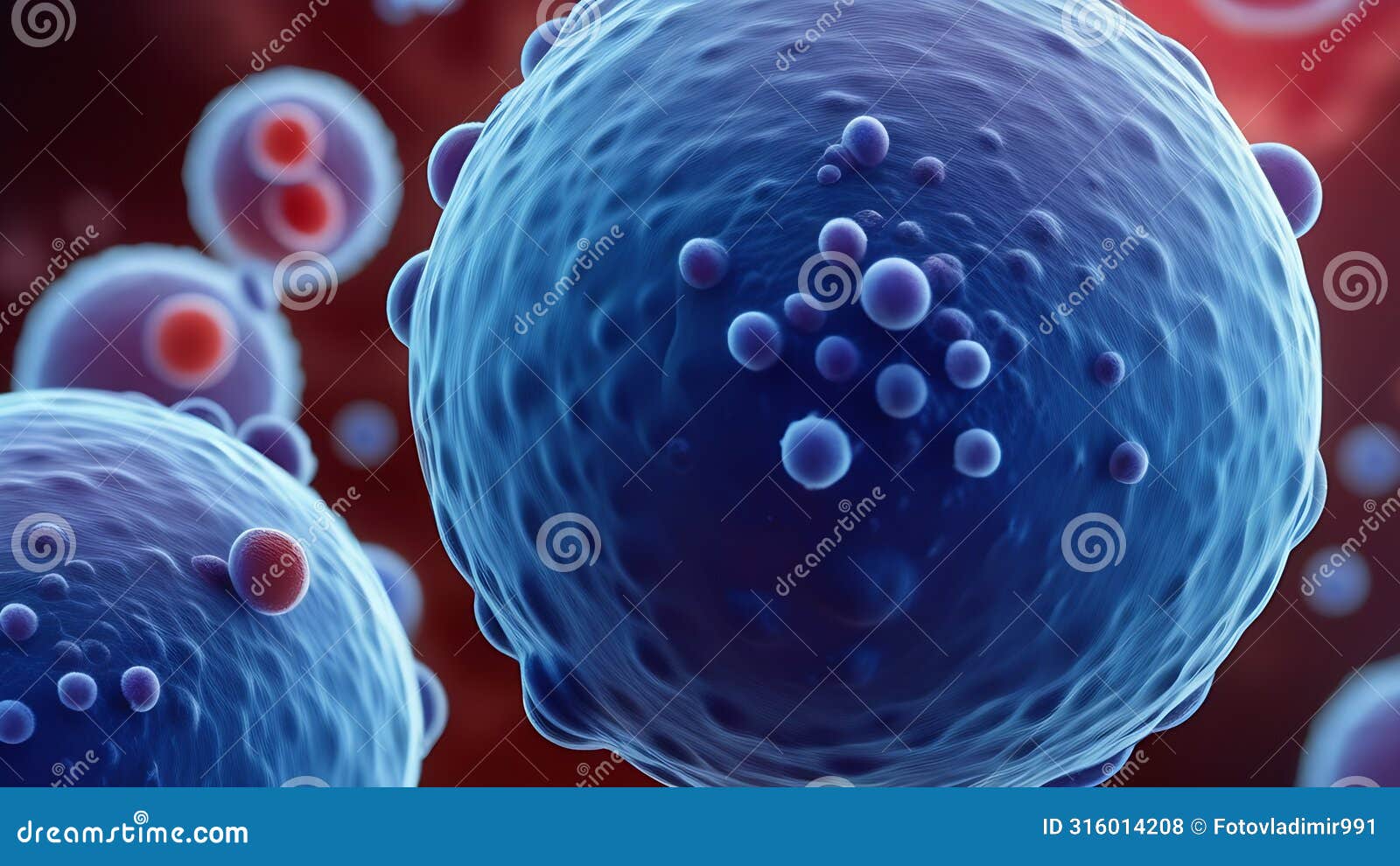 Infected Human Blood Cells Under a Microscope Stock Illustration ...