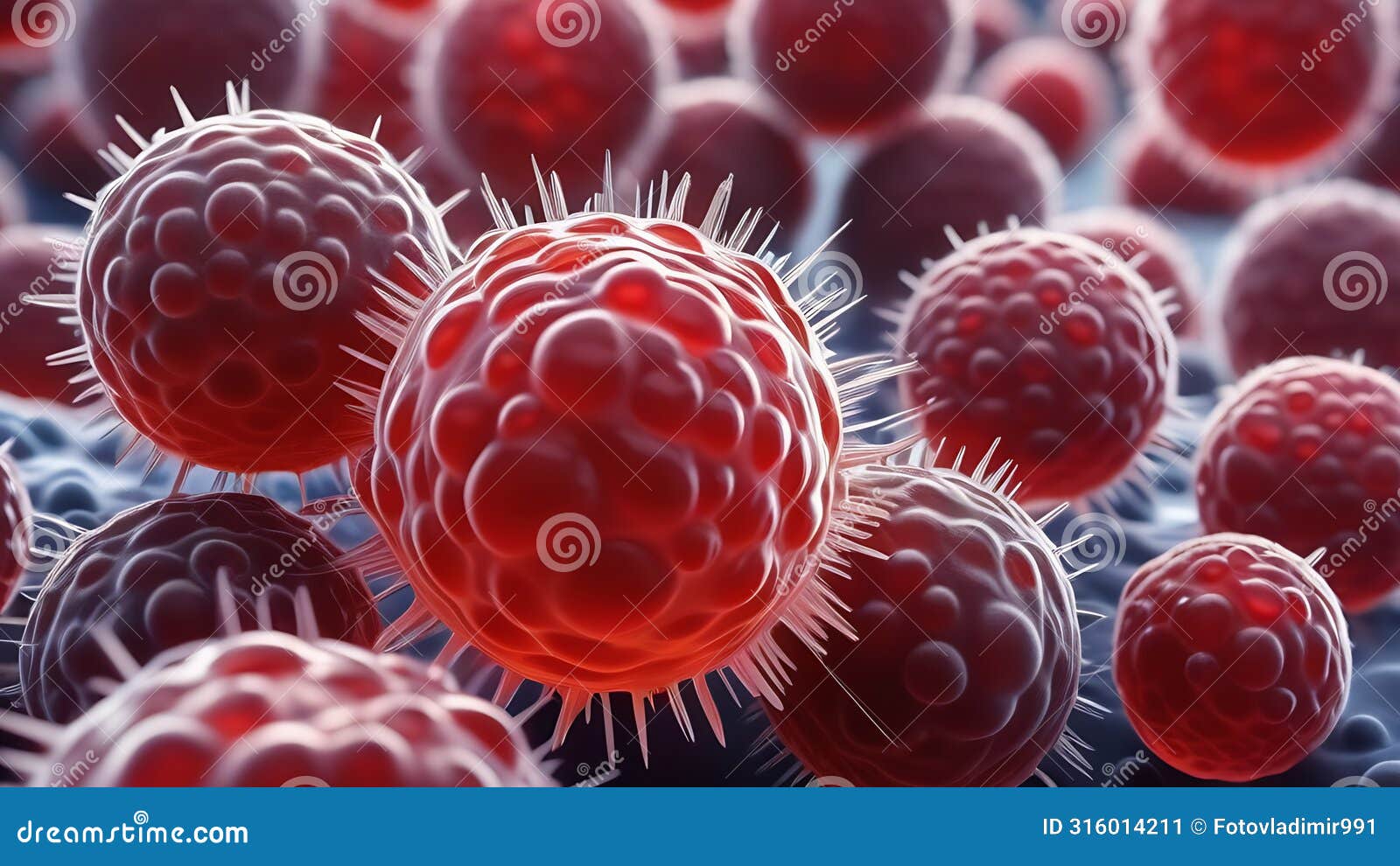 Infected Human Blood Cells Under a Microscope Stock Illustration ...