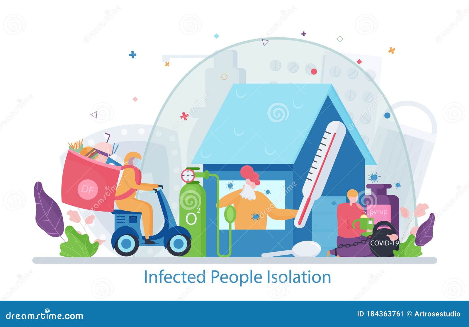 Infected People Isolation Concept, Modern Flat Design Vector ...