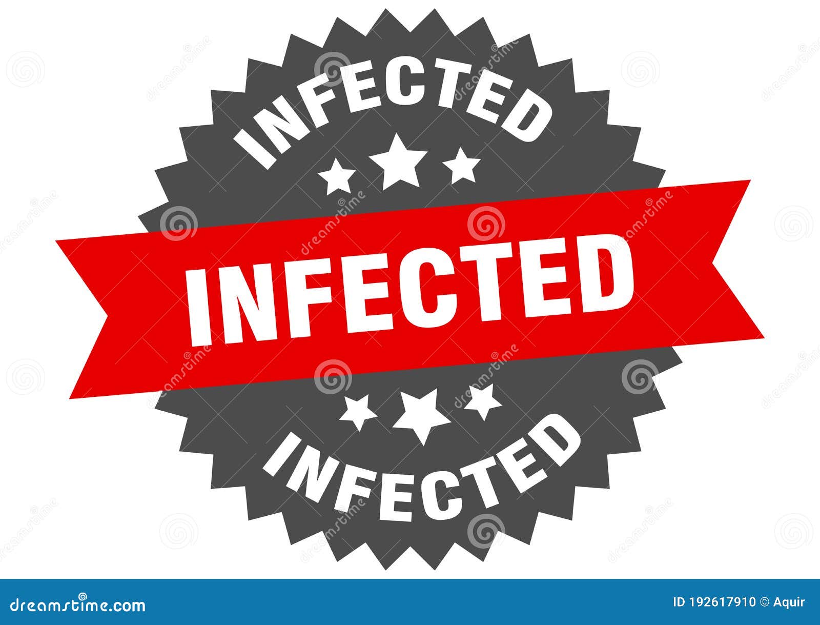 Infected Sign. Infected Round Isolated Ribbon Label Stock Vector ...