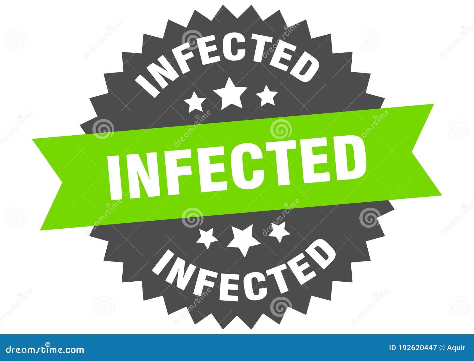 Infected Sign. Infected Round Isolated Ribbon Label Stock Vector ...