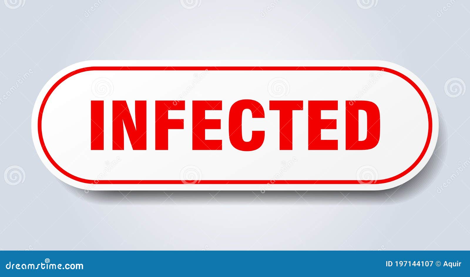 Infected Sign. Rounded Isolated Button. White Sticker Stock Vector ...