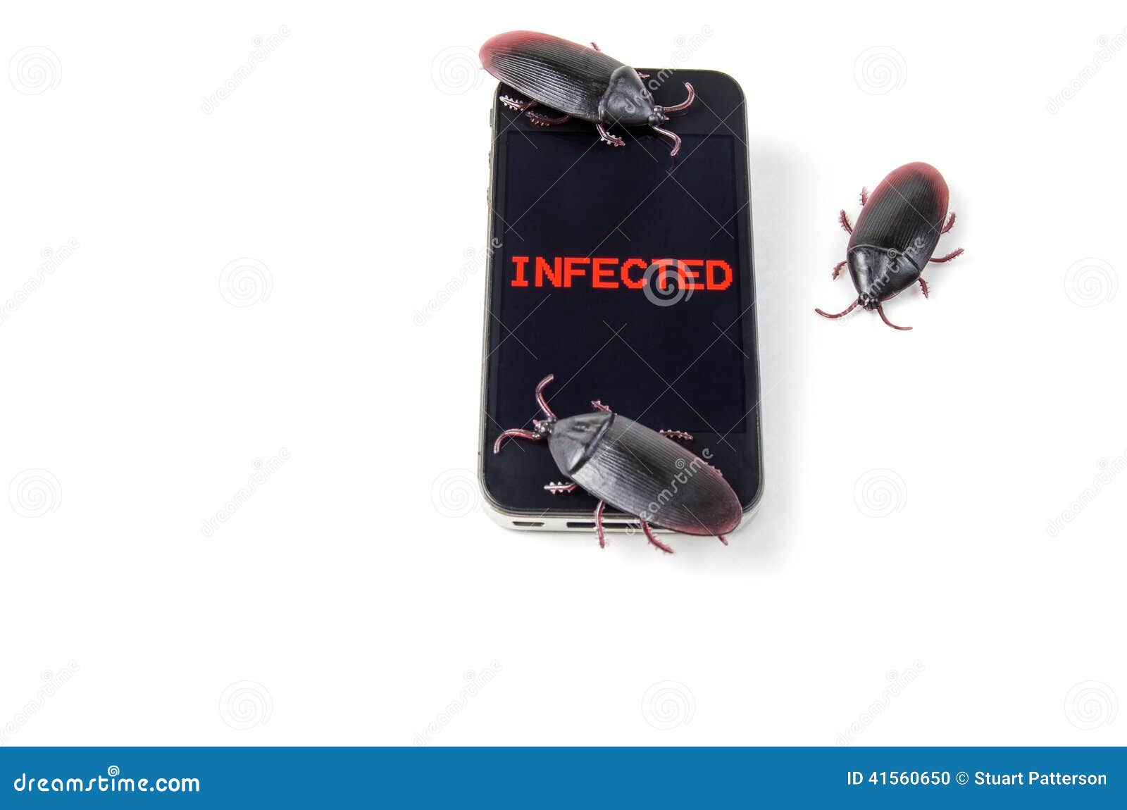 Infected Smart Phone with Bugs Stock Photo - Image of mobile, firewall ...