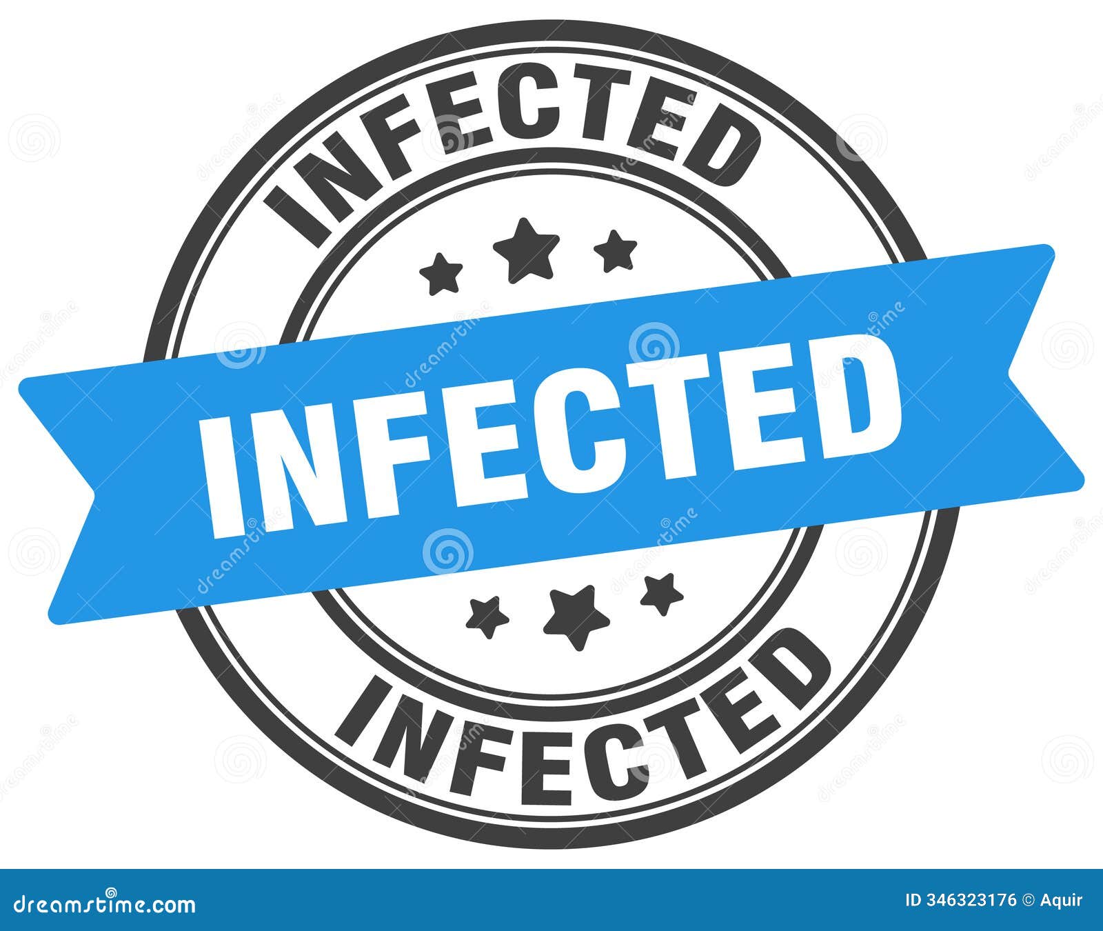Infected Stamp. Infected Label on Transparent Background. Round Sign ...