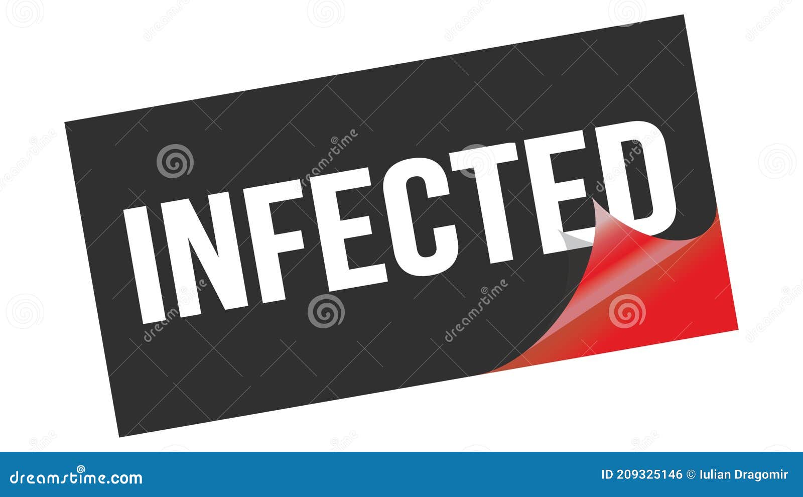INFECTED Text on Black Red Sticker Stamp Stock Illustration ...