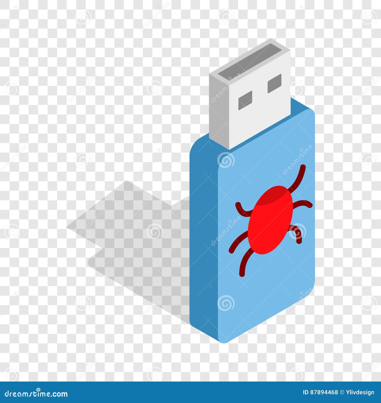 Infected USB Flash Drive Isometric Icon Stock Vector - Illustration of ...