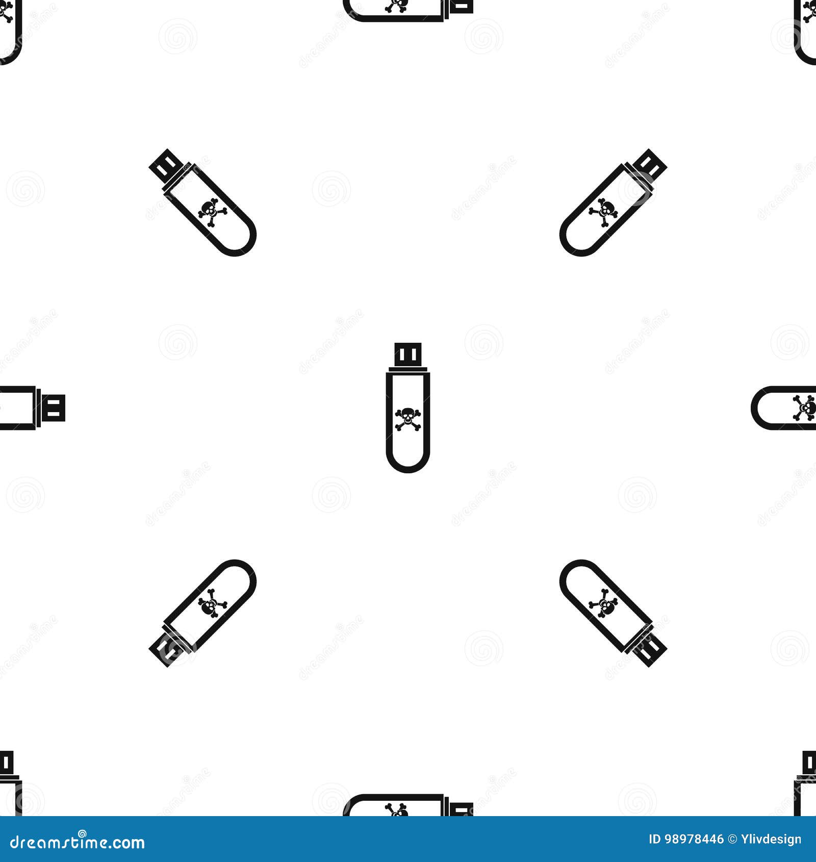 Infected USB Flash Drive Pattern Seamless Black Stock Vector ...