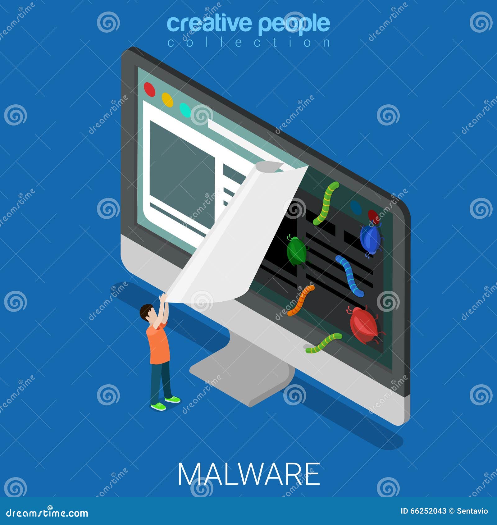 Infected Website Internet Software Flat Vector Technology Stock Vector ...