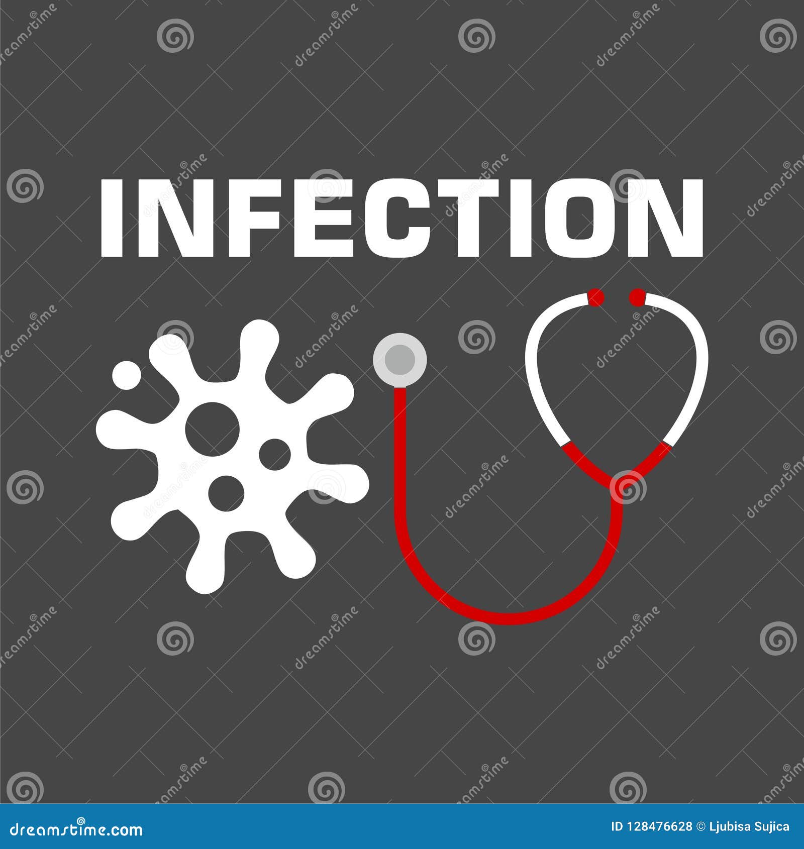 Infection Icon, Stethoscope Icon Stock Vector - Illustration of ...
