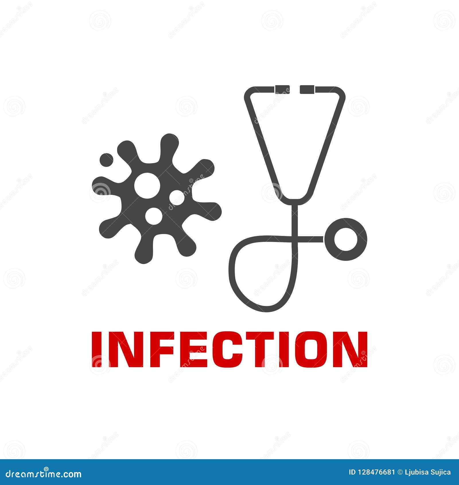 Infection Icon, Stethoscope Icon Stock Illustration - Illustration of ...