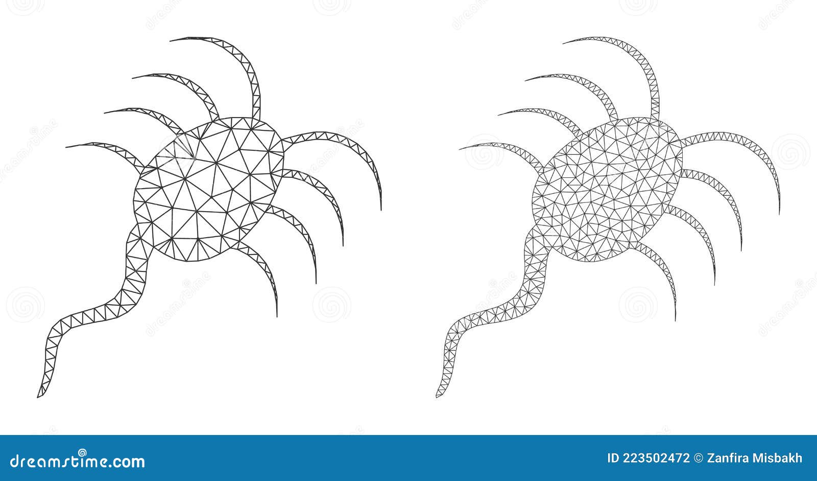 Infection Microbe Icons - Vector Triangular Mesh Stock Vector ...