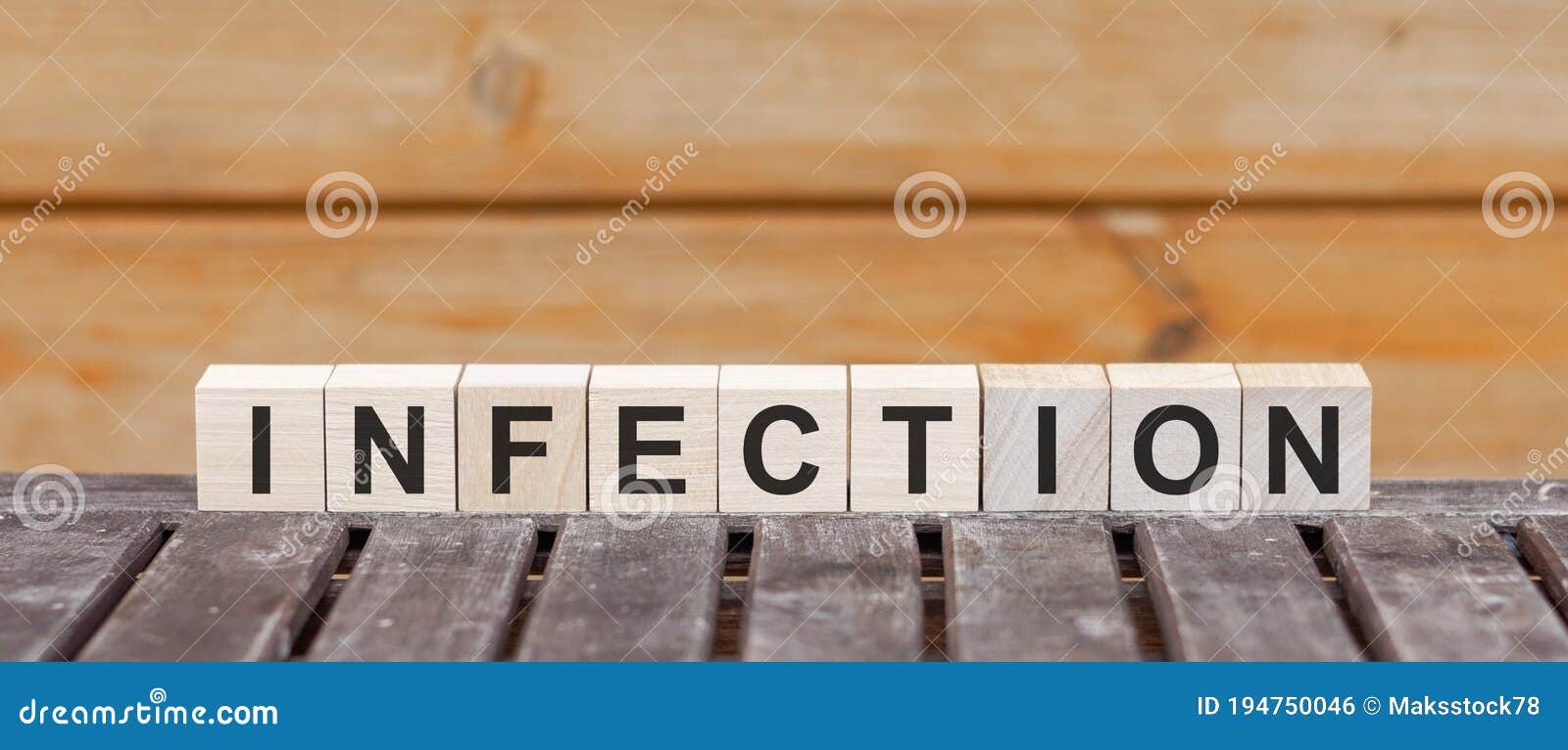 INFECTION Text Made in Building Wood Blocks Stock Photo - Image of ...