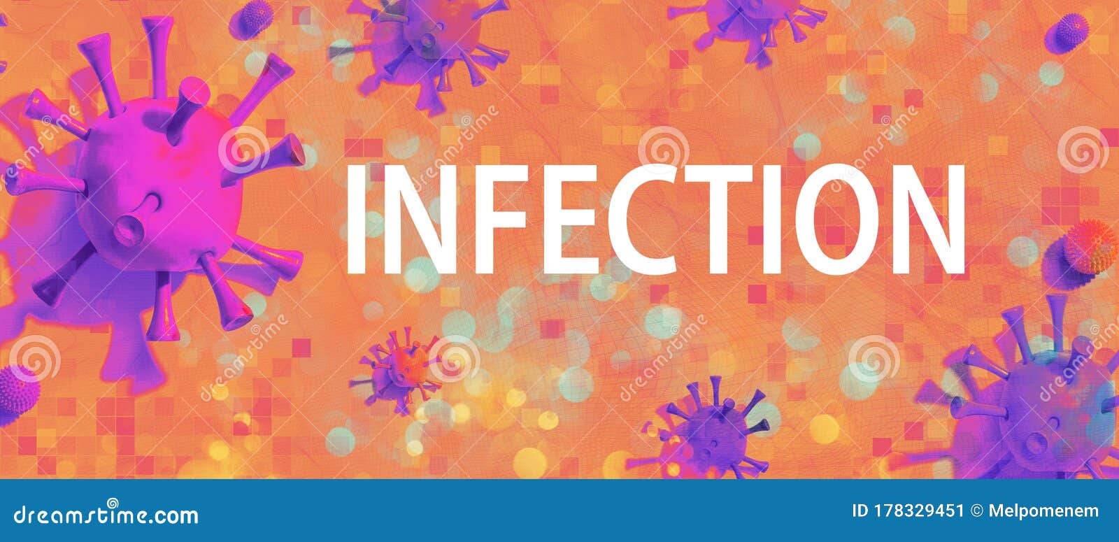 Infection Theme with Viral Objects Stock Illustration - Illustration of ...