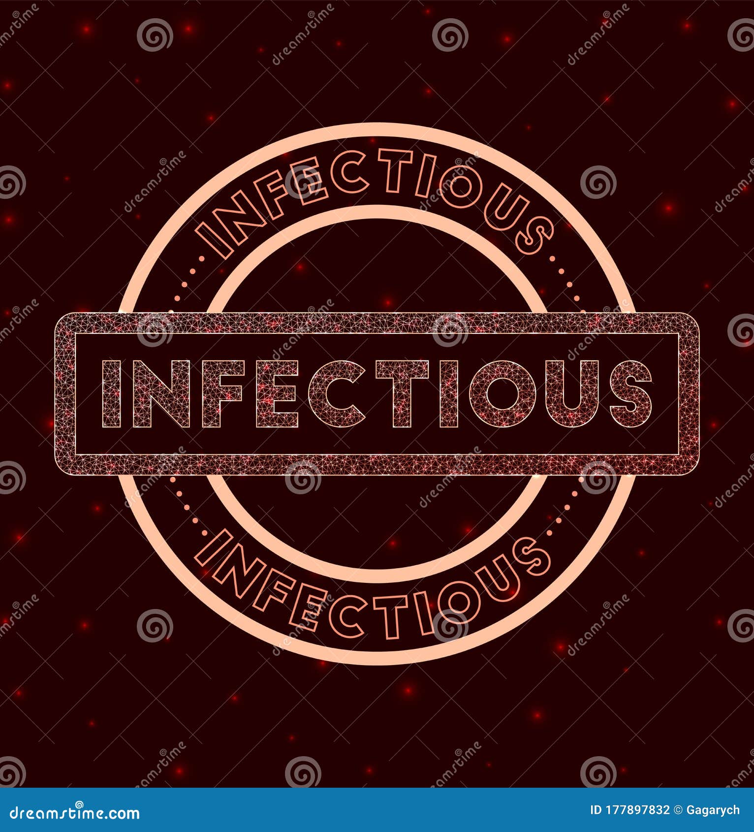 Infectious badge. stock vector. Illustration of banner - 177897832