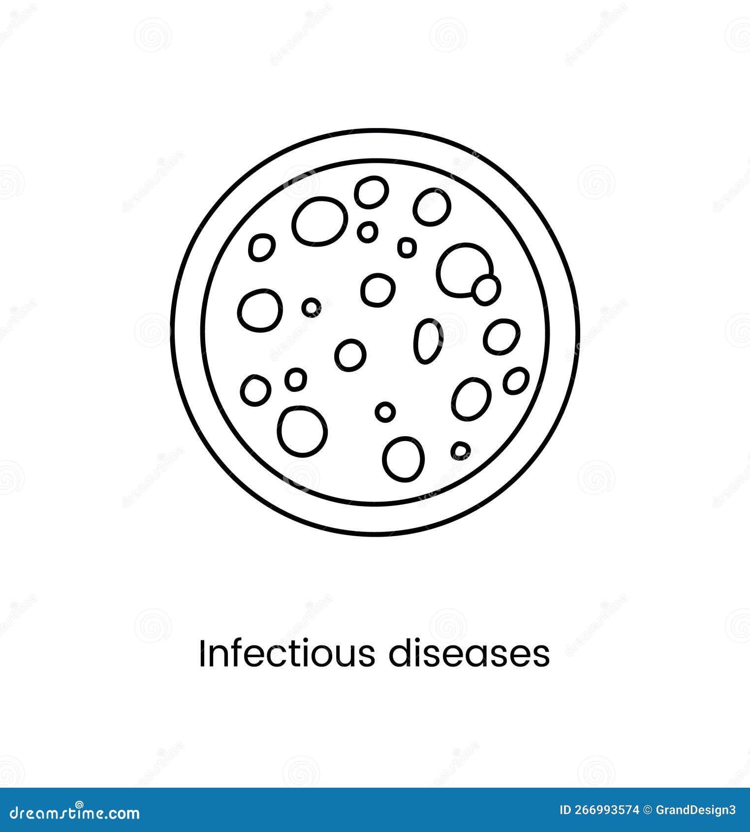 Infectious Diseases Icon Line in Vector, Medical Illustration. Stock ...