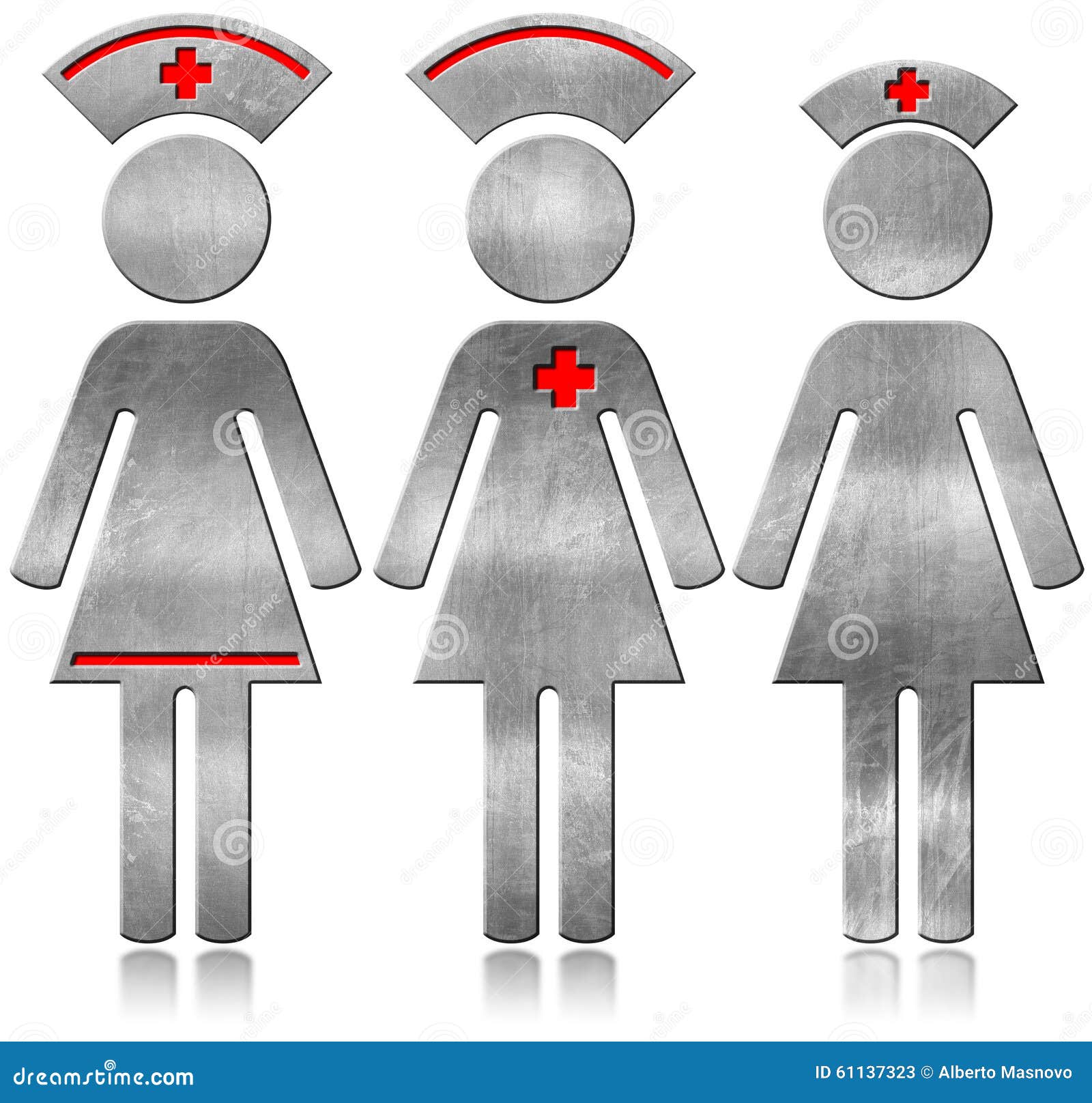 Infermiere - Simboli Metallici Illustrazione di Stock - Illustrazione ...