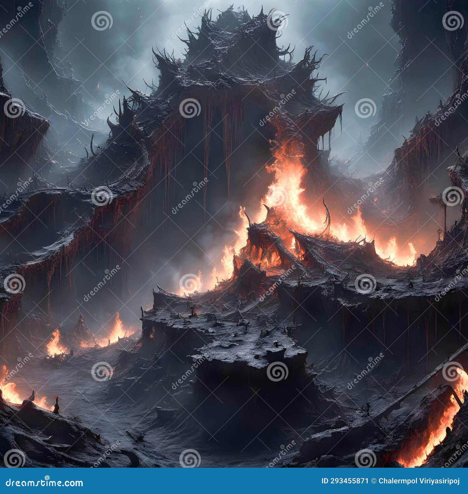 Infernal Abyss of Torment, a Bottomless Pit of Searing Flames Stock ...