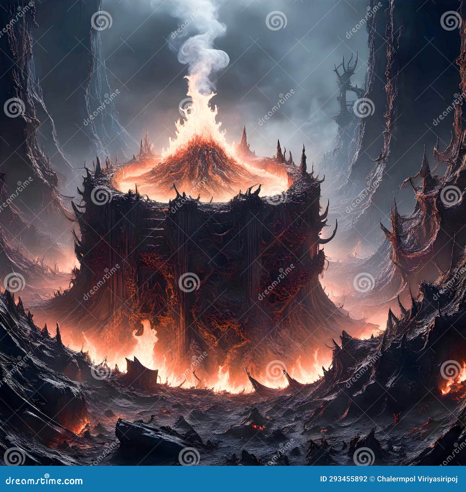 Infernal Abyss of Torment, a Bottomless Pit of Searing Flames Stock ...