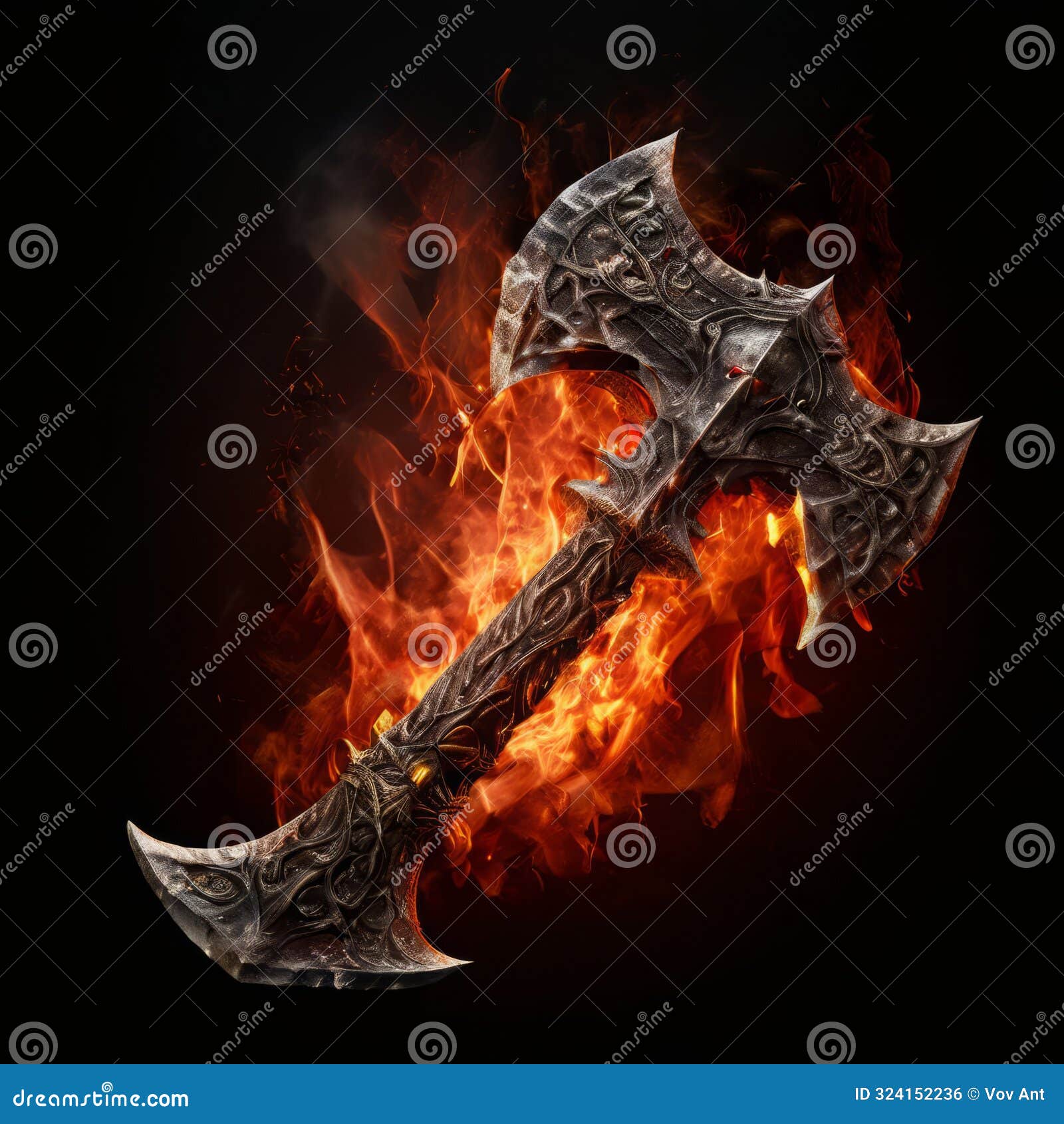 Infernal Axe an Axe Forged in the Fires of Hell that Cleaves Th Stock ...