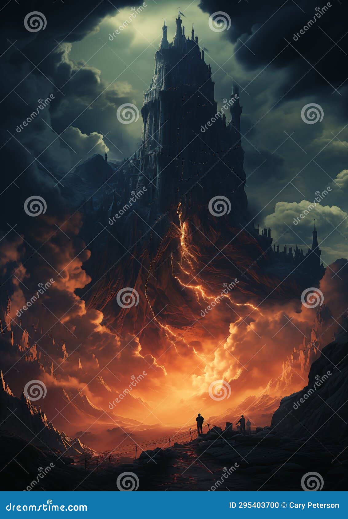 Infernal Eruption: a Closeup of Horrific Castle Architecture and Stock ...