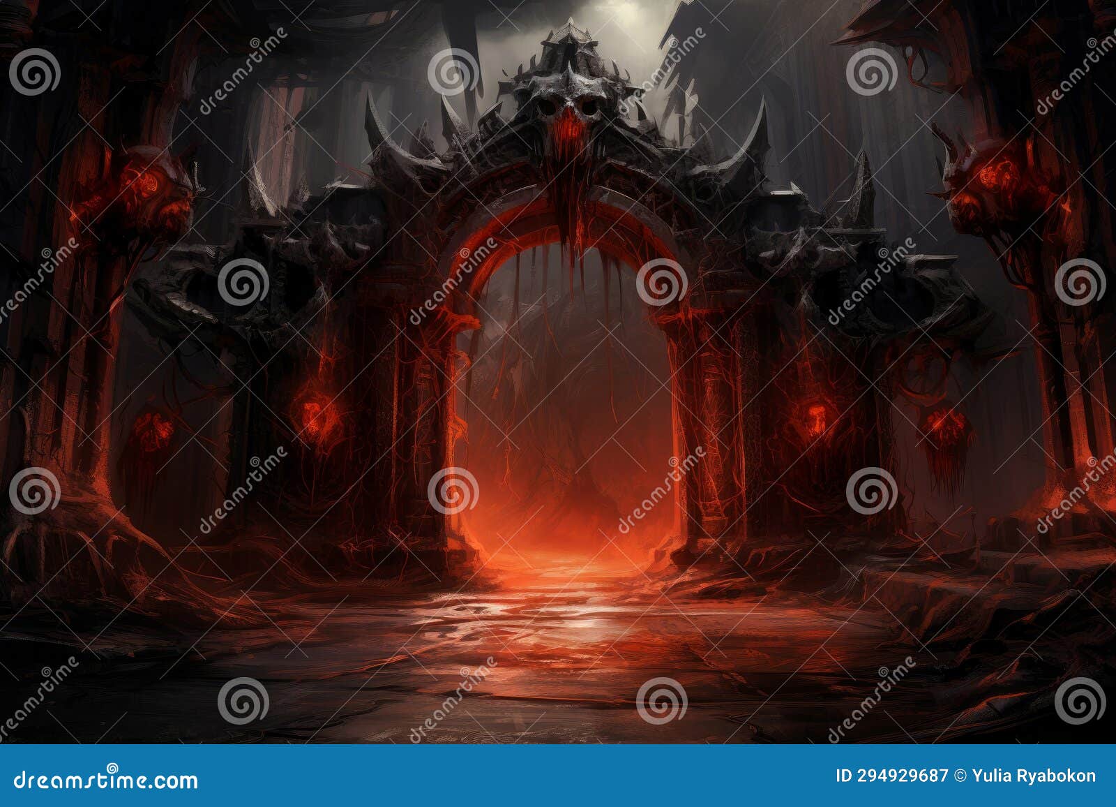Infernal Gate Fire Hell. Generate Ai Stock Illustration - Illustration ...
