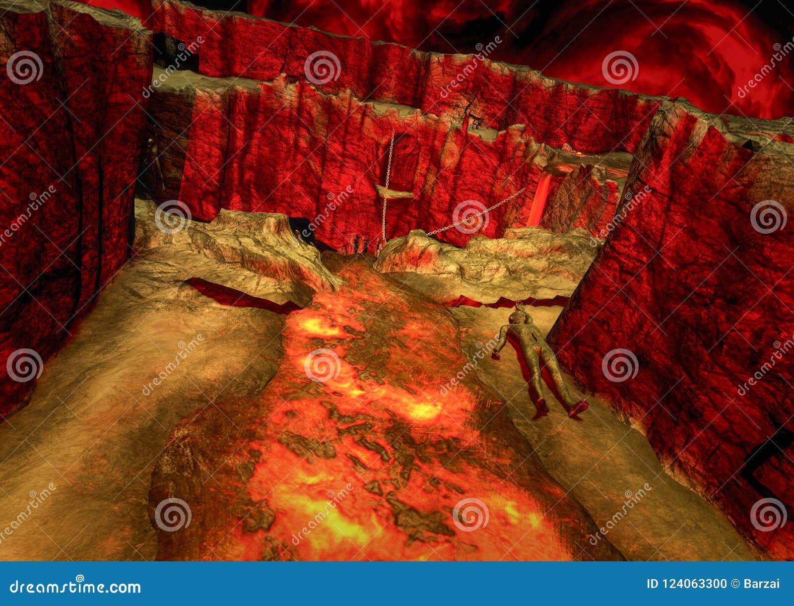 An Infernal Path with a Dead Body on it. Stock Illustration ...
