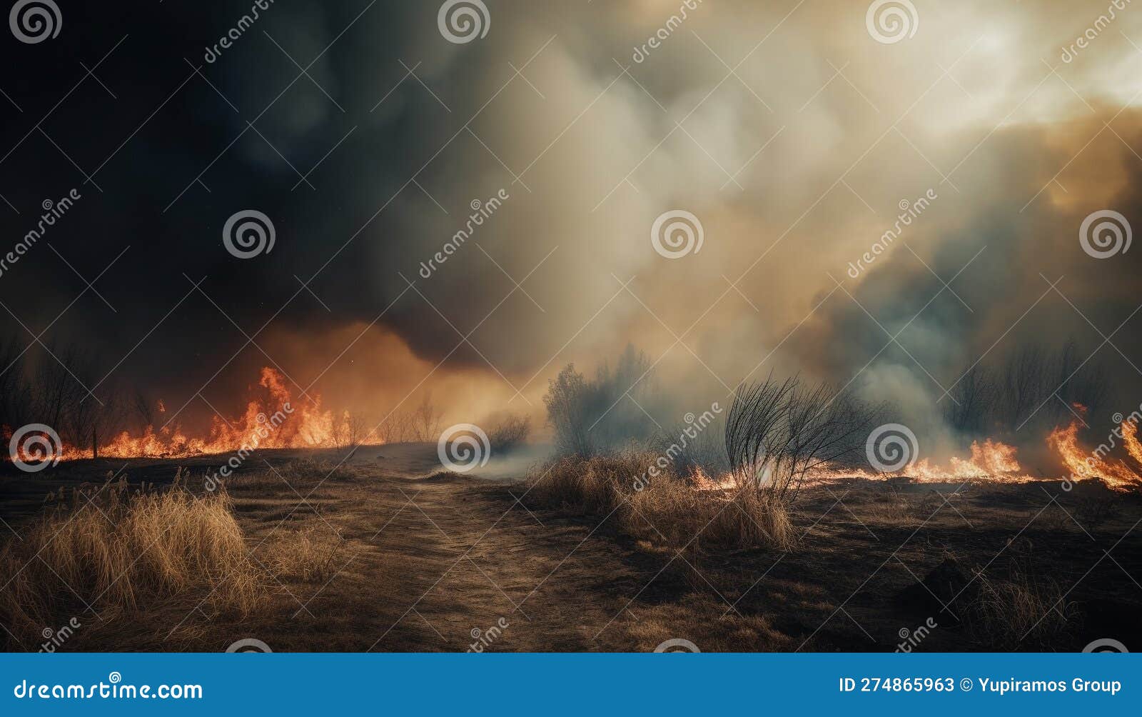 Inferno Destroys Forest, Nature Physical Structure Demolished Generated ...