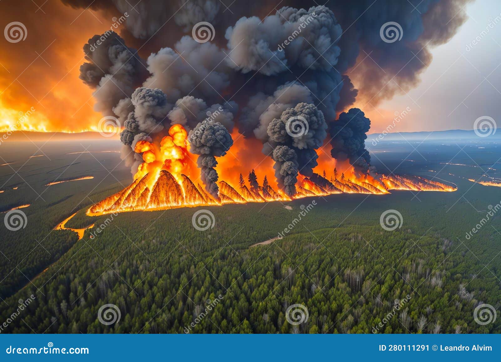 Inferno the Devastating Beauty of a Forest Fire.AI Generated Stock ...