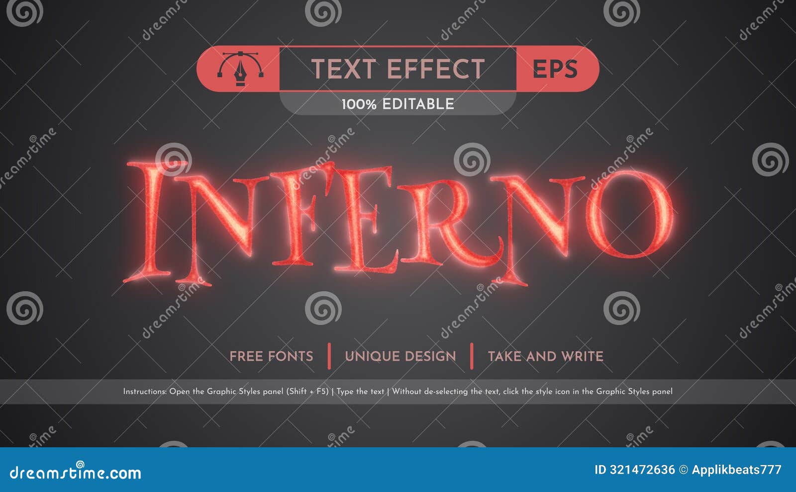 Inferno Text Effect Fiery Letters Hellish Design Burning Text Intense ...
