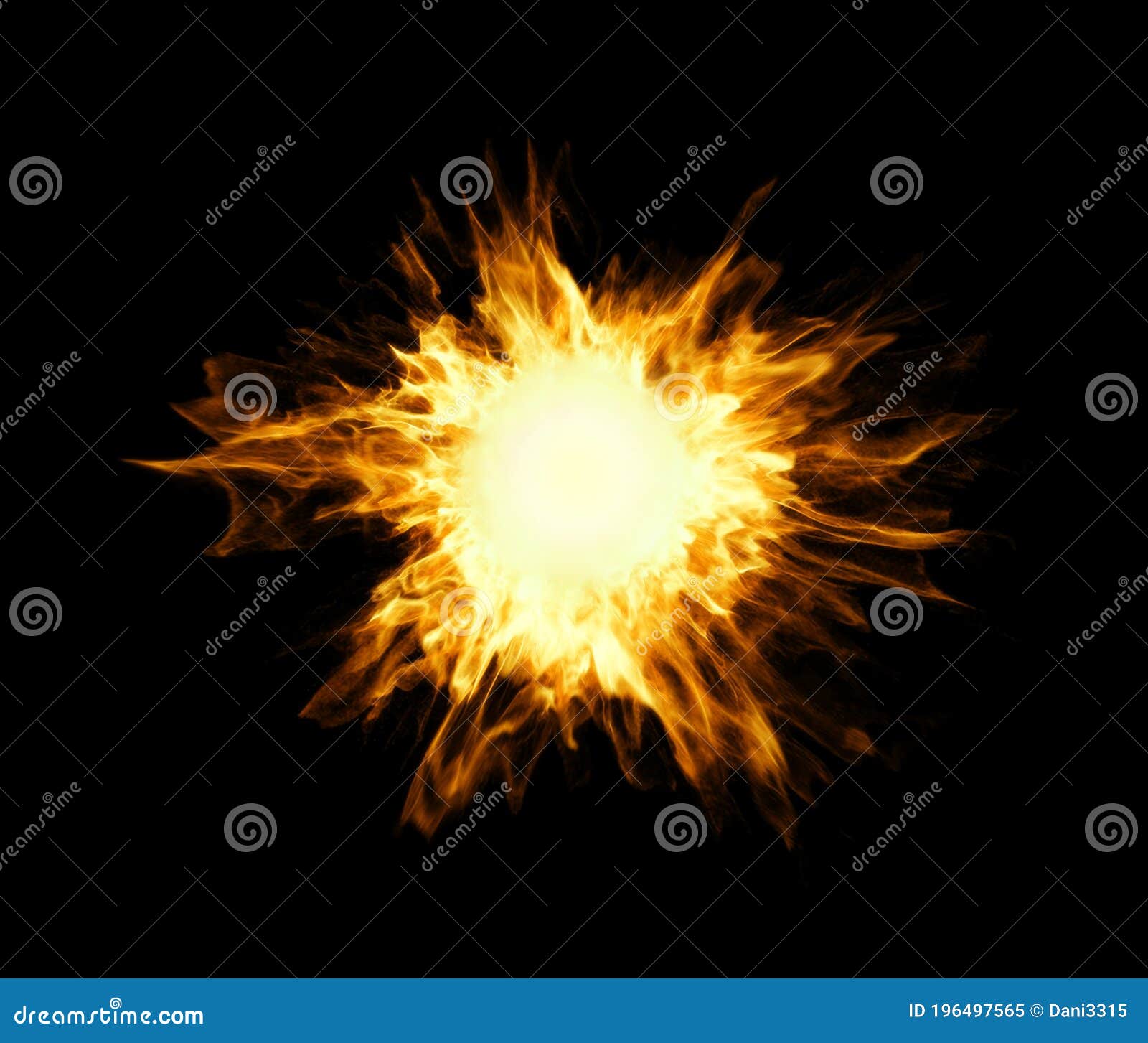 Inferno Fireball. Abstract Burning Sphere with Glowing Flames Stock ...