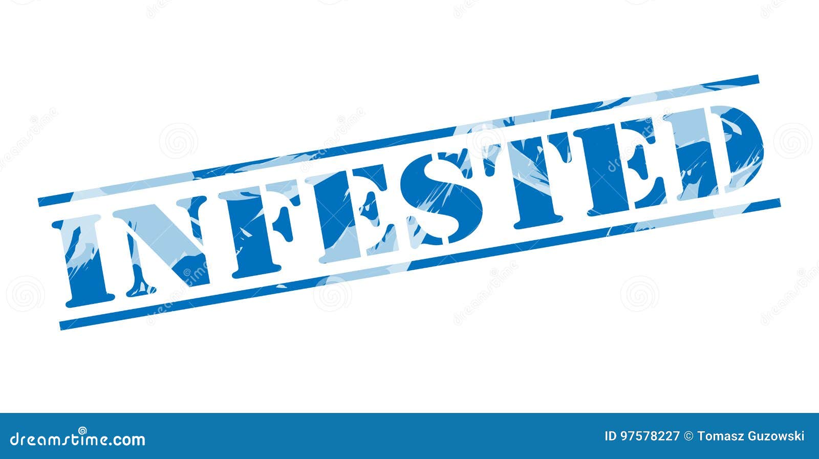 Infested blue stamp stock illustration. Illustration of stamp - 97578227