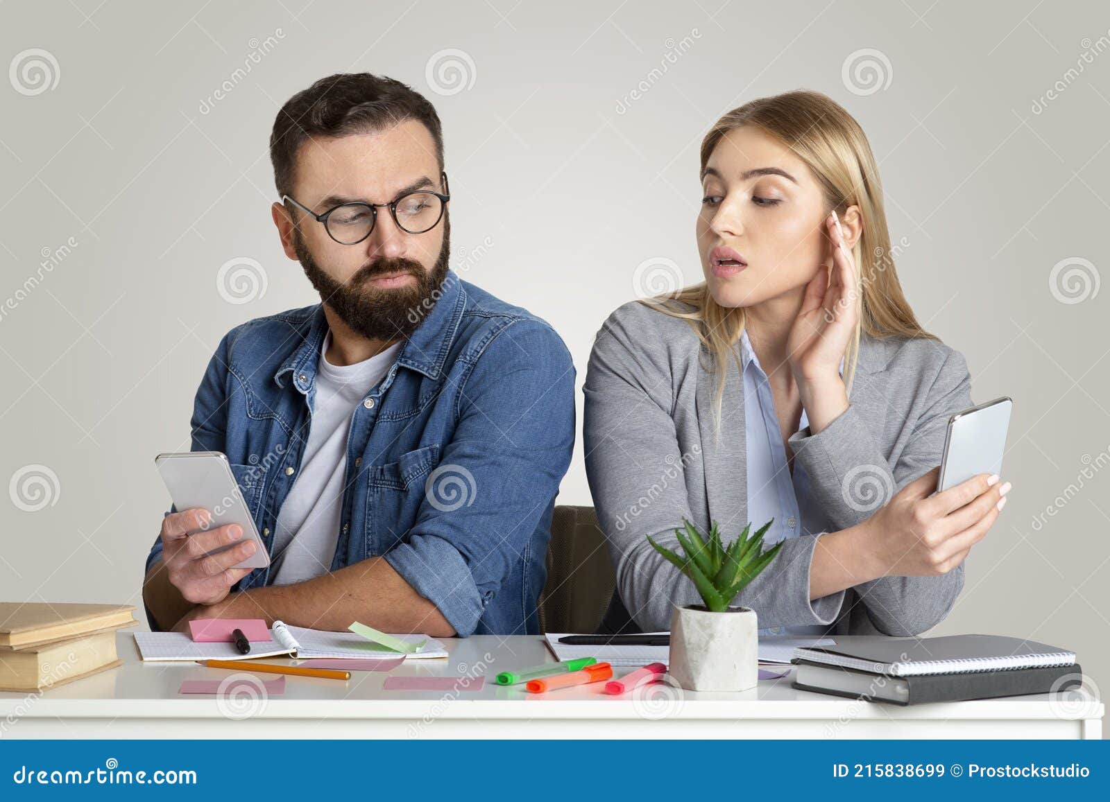Infidelity, Distrust at Work and Problems with Colleagues Stock Image ...