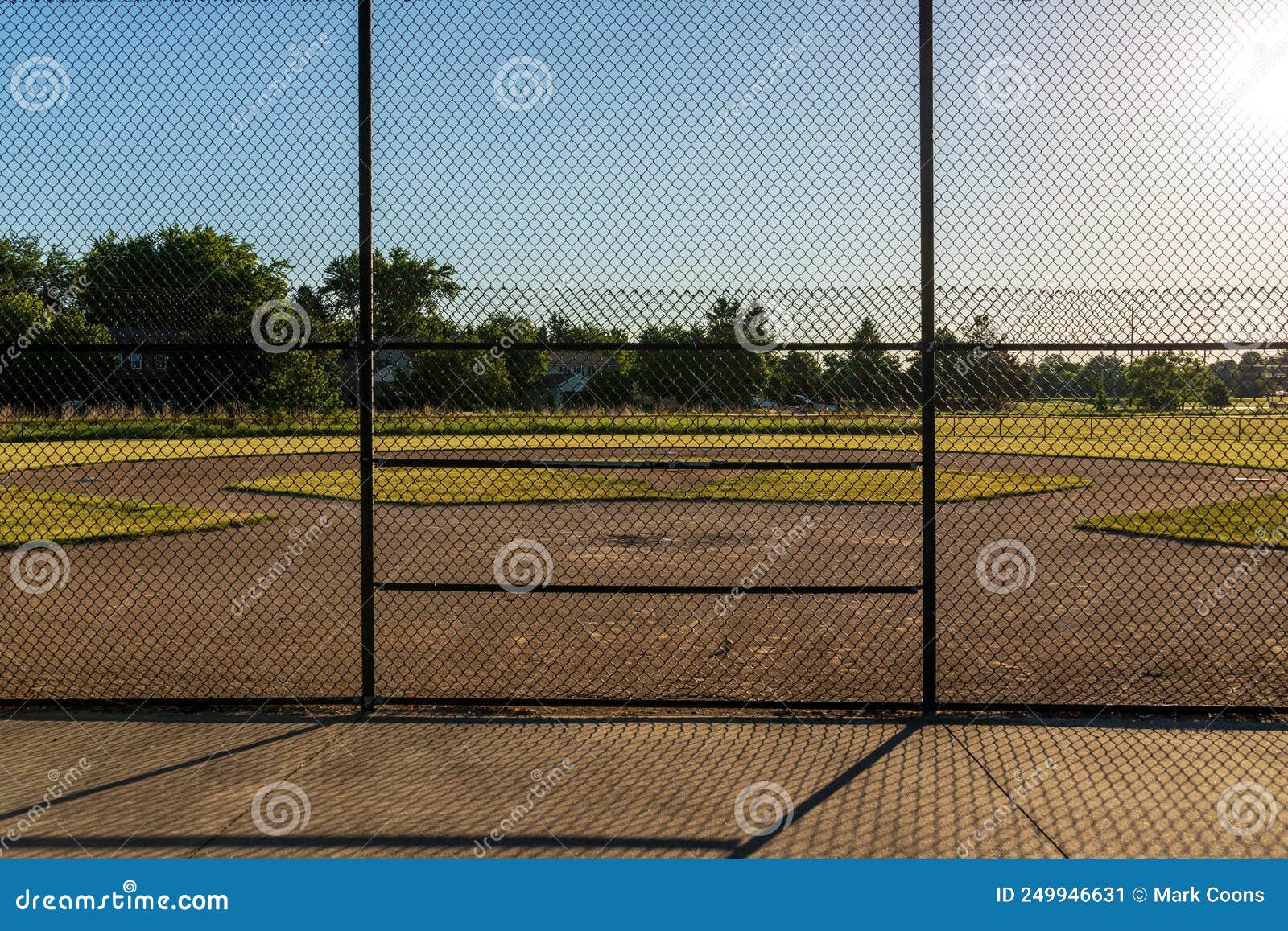 The Infield of a Baseball Diamond in the Early Morning Stock Image ...