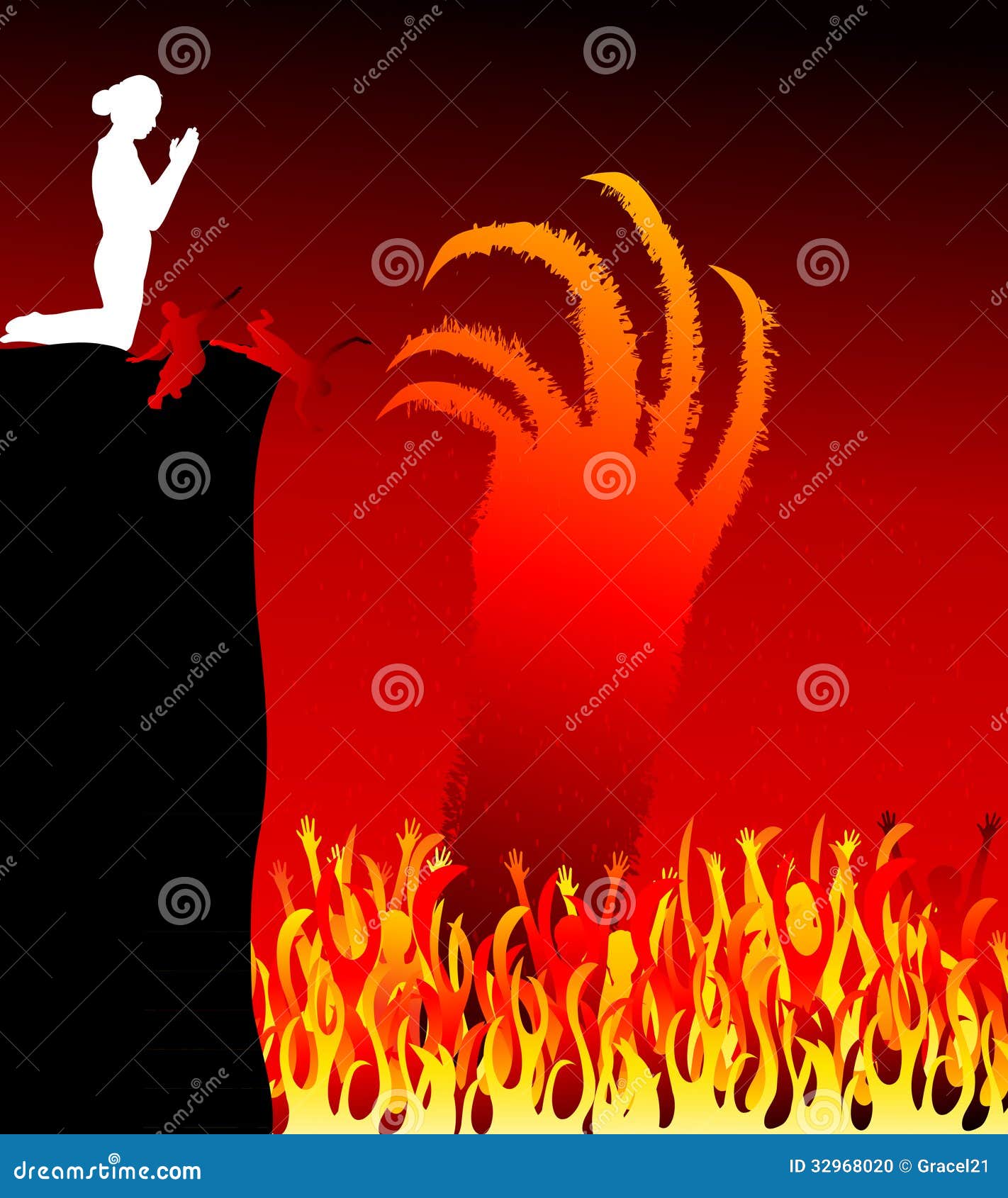 Infierno-vector ilustración del vector. Ilustración de horror - 32968020