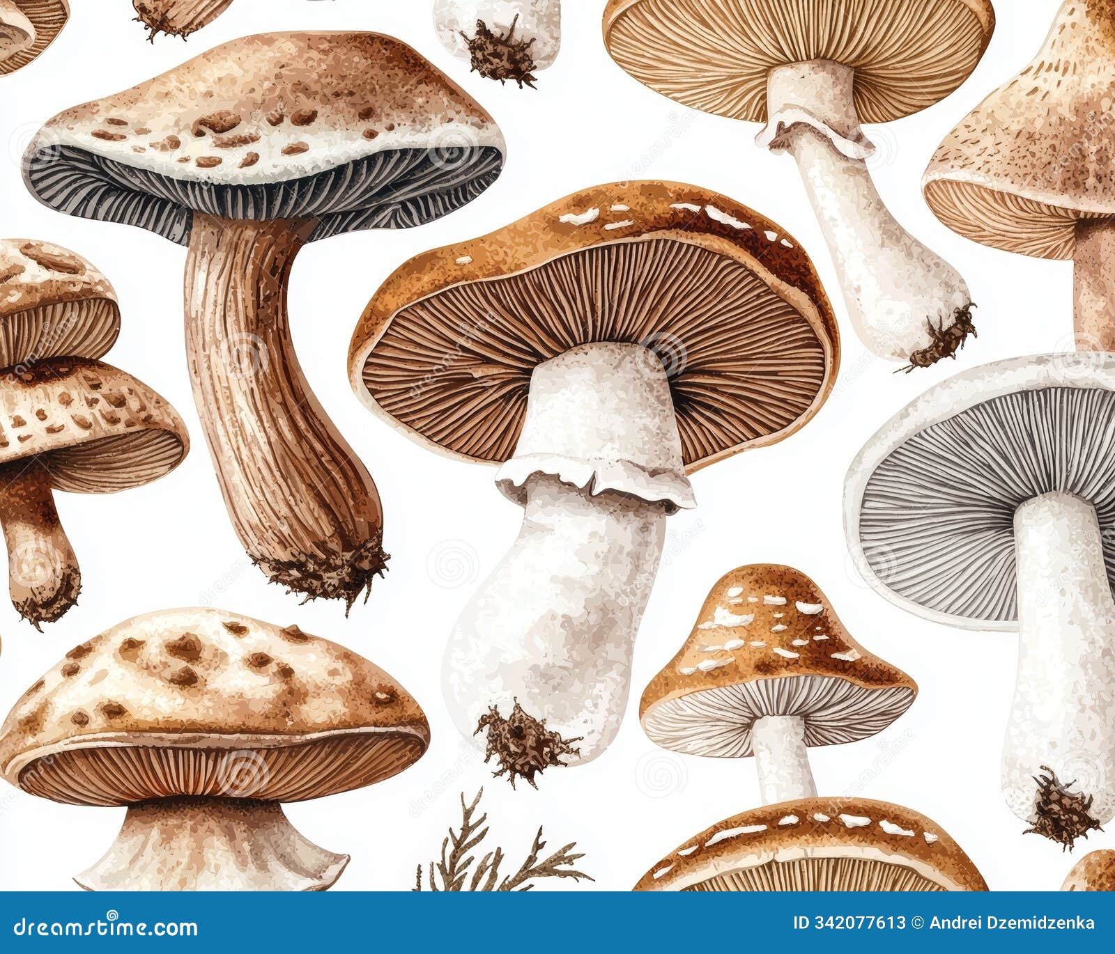 Infinite Background, Texture, Forest Fungus Pattern. Repeatable Flat ...