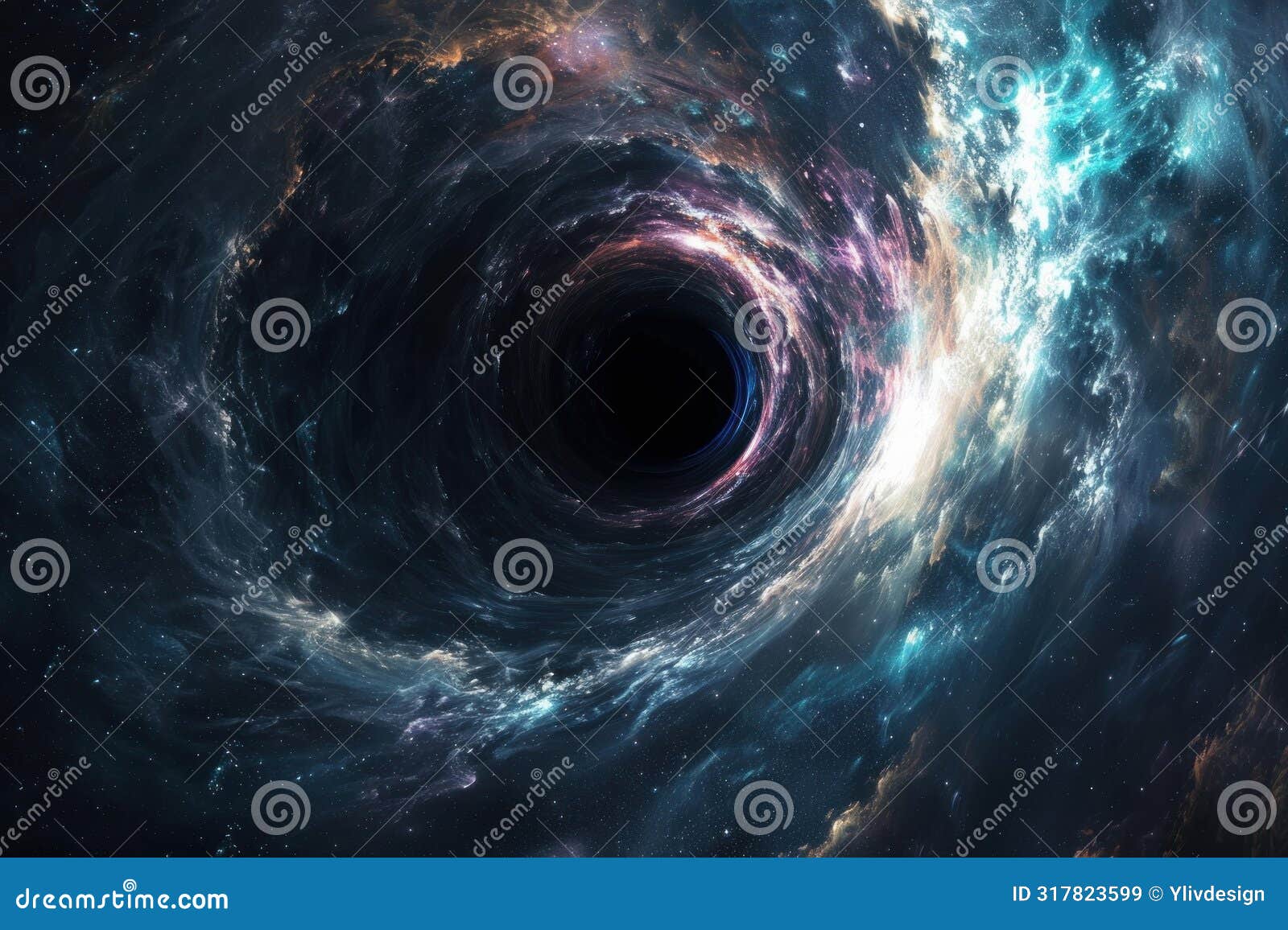 Infinite Black Hole Space. Generate Ai Stock Image - Image of fiction ...