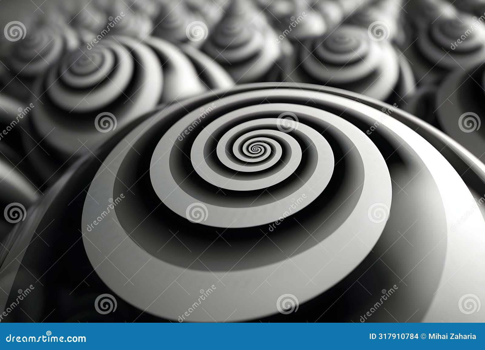 Infinite Black and White Spiral Pattern Design Illustration Stock ...