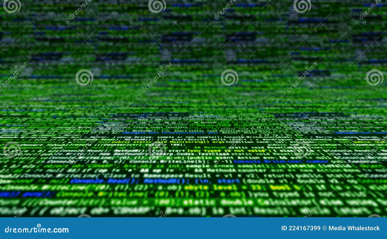 Infinite Code in Matrix. Animation. Endless Text of Multicolored ...