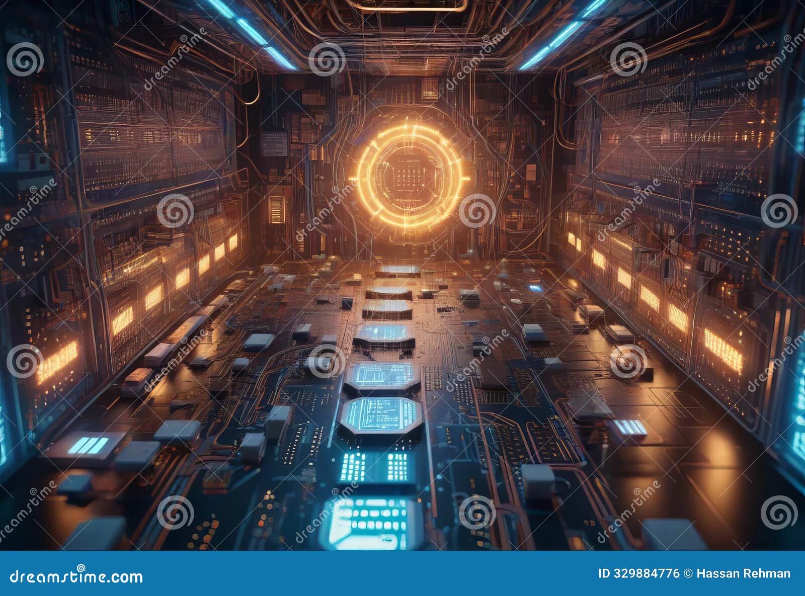 Infinite Cycle of Technological Components Stock Illustration ...