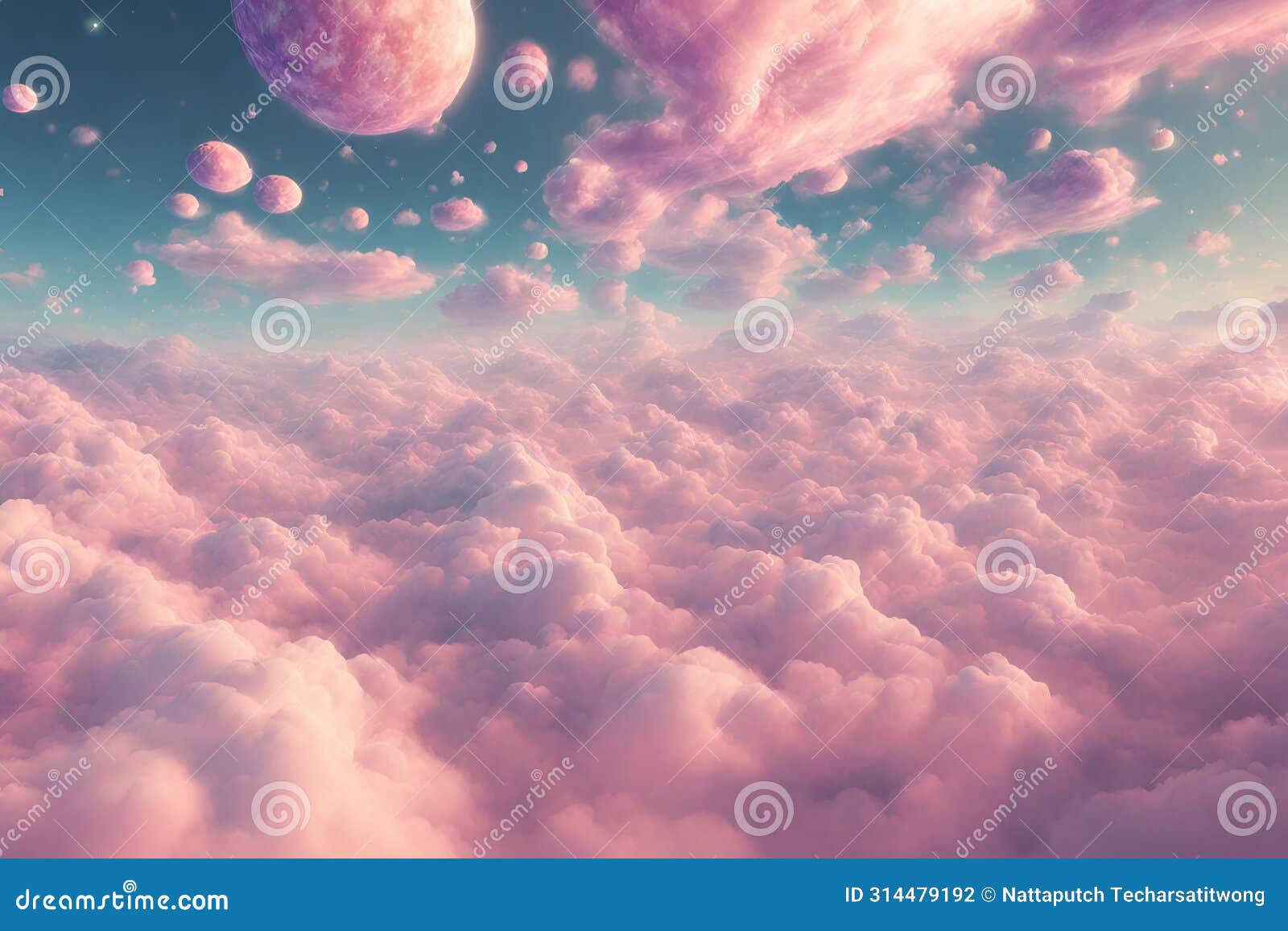 Infinite Dream World Pastel Clouds High Definition Render Multiverse ...