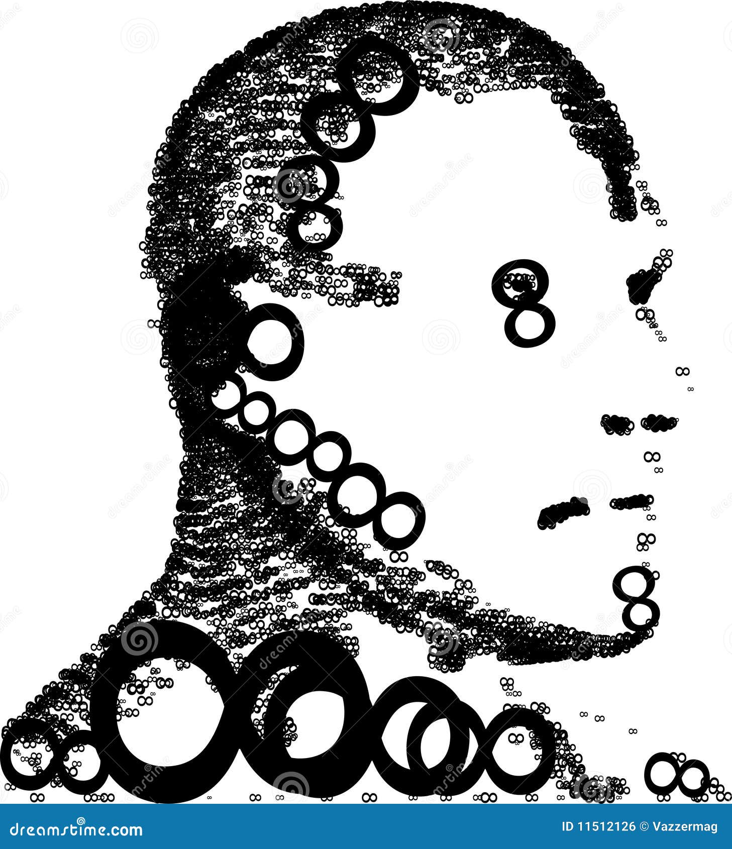 Infinite face. stock vector. Illustration of abstract - 11512126