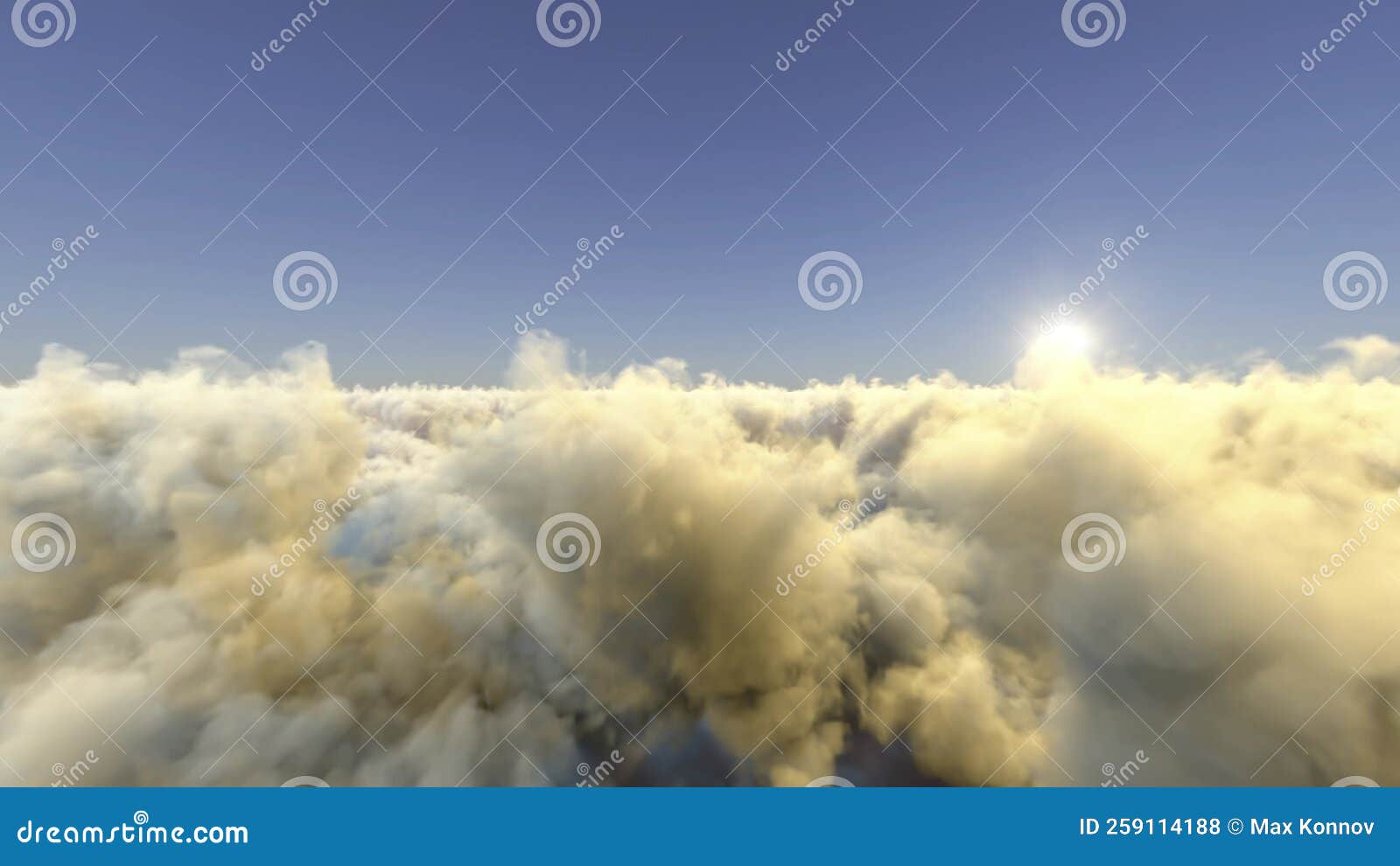 Infinite Fly through the Cinematic Dawn Clouds Sunrise Background ...