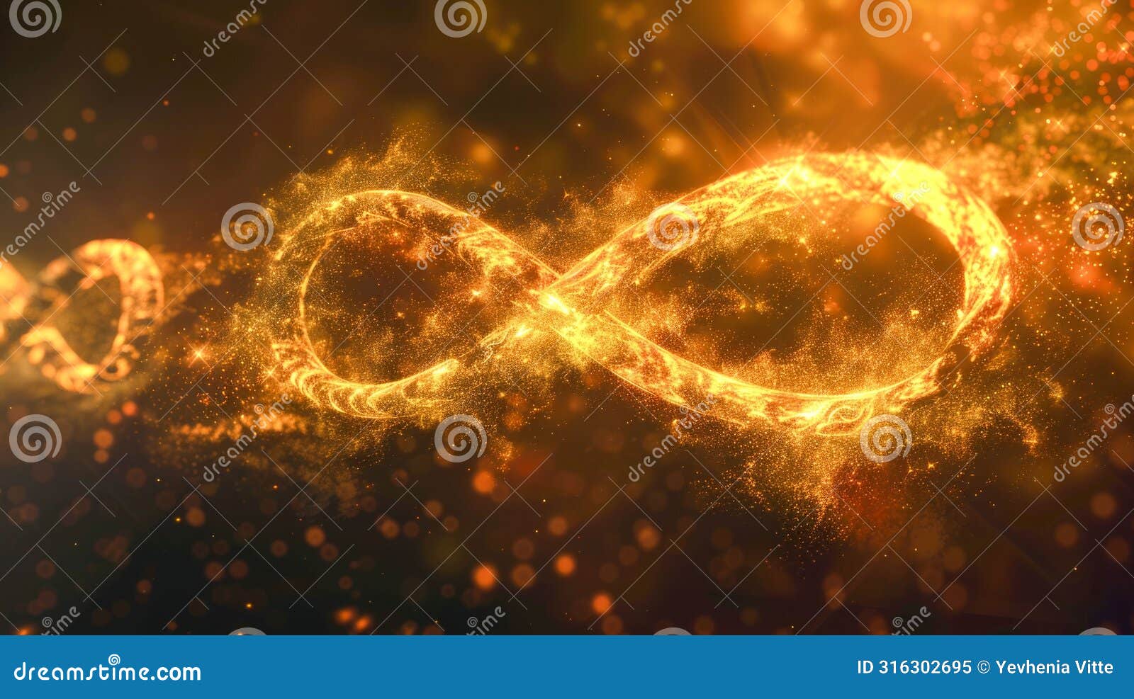 Infinite Golden Glitter in a Loop of Light. Generative Ai Stock ...