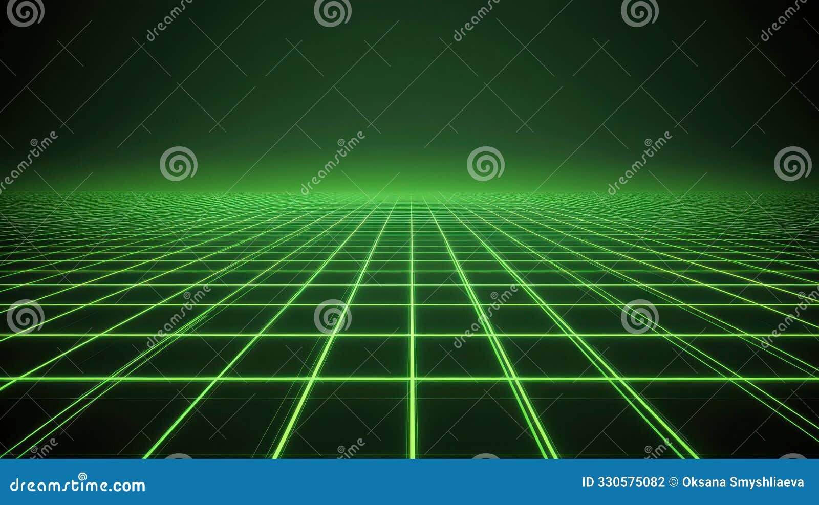 Infinite Green Grid Network Background - Digital Cyberspace Concept ...